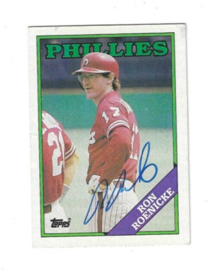 Autographed Signed RON ROENICKE Philadelphia Philies 1988 Topps Card ...