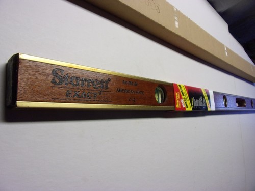 STARRETT EXACT Brass Bound Mahogany Builders & Contractors Level NOS | eBay