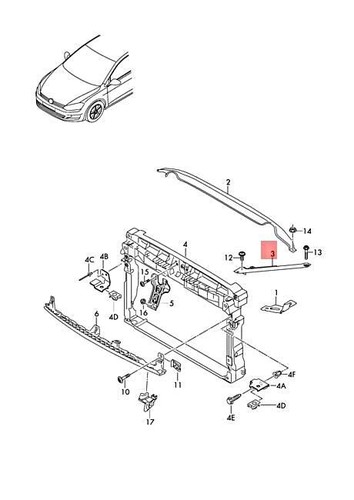 Genuine Brace Right Upper VW Golf Variant 4Motion 5GM805932 | eBay