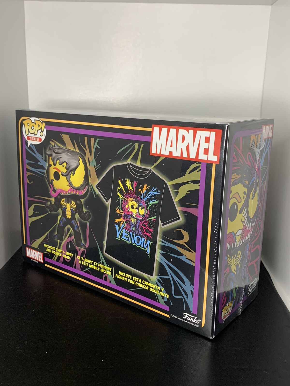 Funko POP Venom Eddie Brock #869 Blacklight Exclusive Pop and Tee box ...