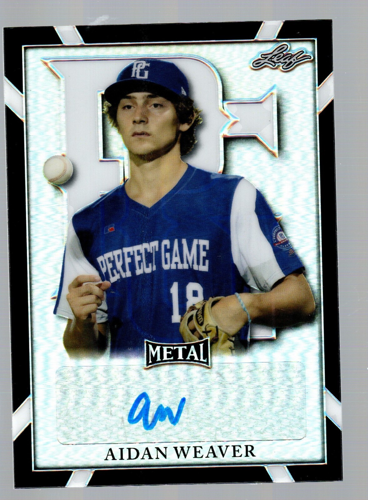 2021 Leaf Metal Perfect Game A-A Auto Prismatic Black #BAAW1 Aidan Weaver 15/15 | eBay