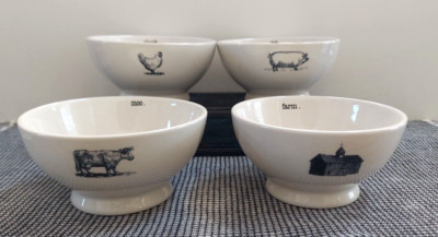 RAE DUNN Farm Line Cereal Bowl Set of 4 Discontinued VHTF all with tags ...