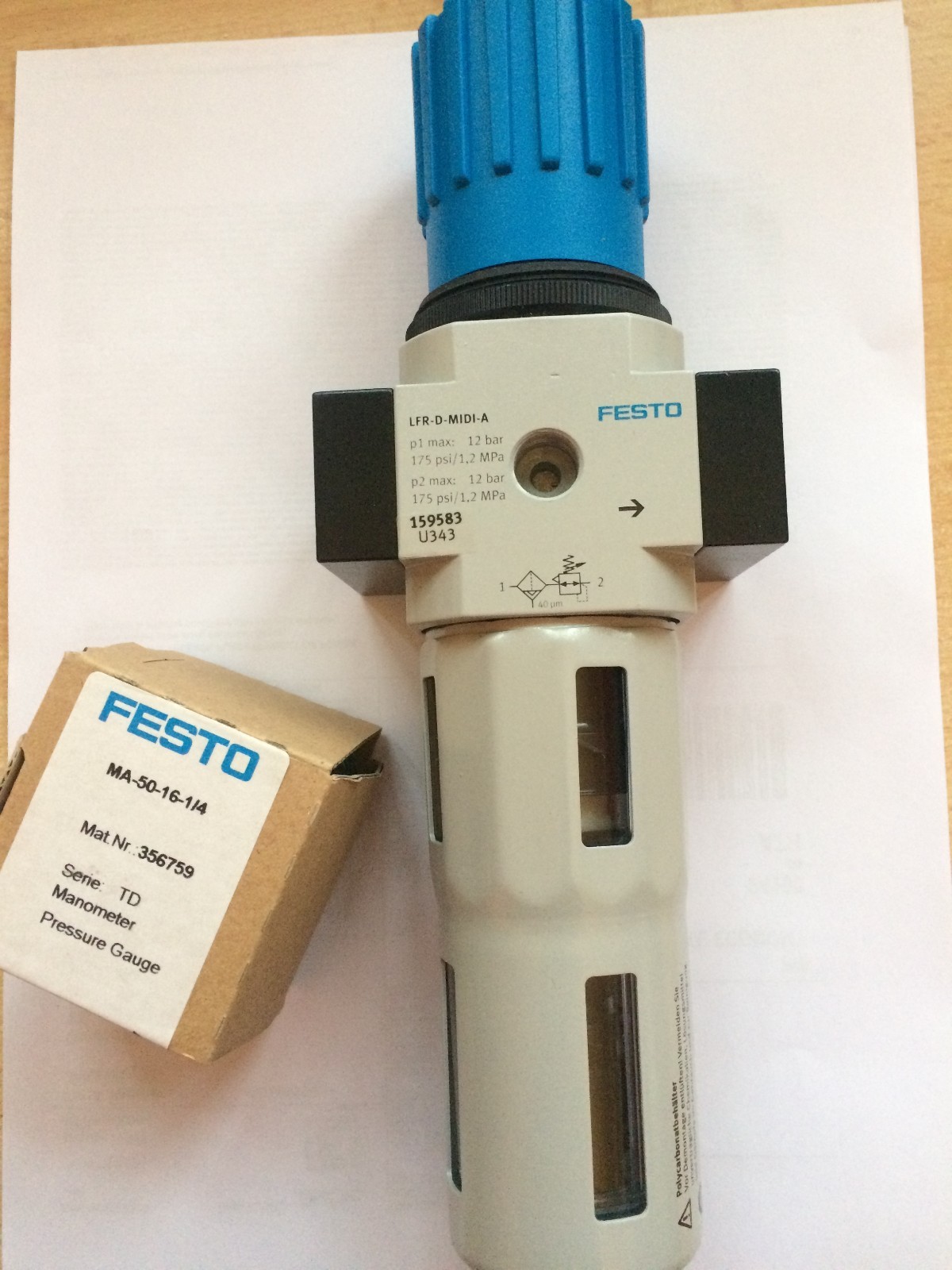 FESTO LFR-3/8-D-MIDI-A Filter regulator £95 Z2020 | eBay UK