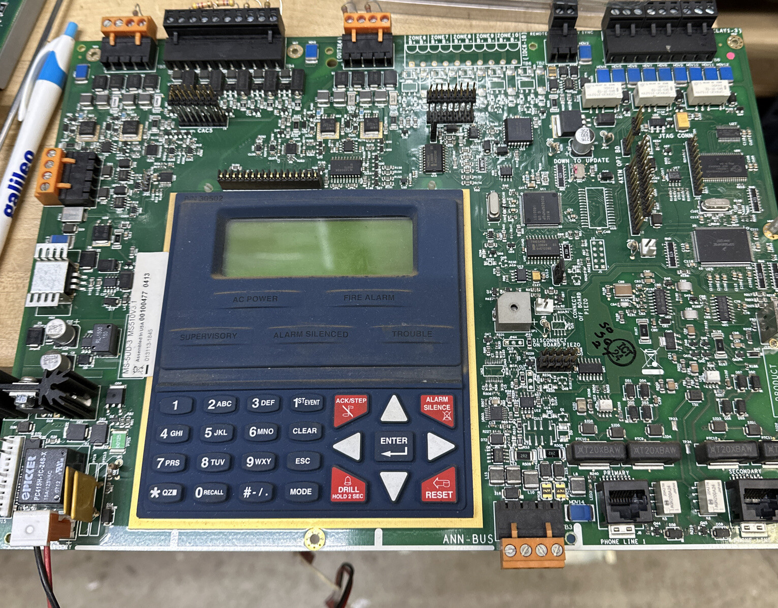 Fire-Lite MS-5UD-3 Five-Zone, 24V Fire Alarm Control Panel Main Board ...