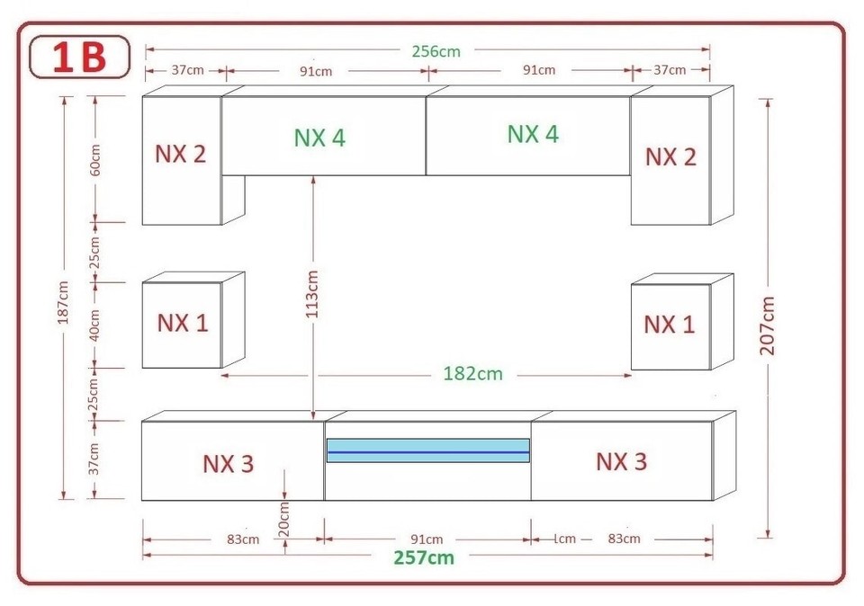 Modern Living Room Furniture SET TV Unit Entertainment White Gloss ...