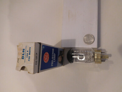NOS GE PROJECTION LAMP, DLN 120v, 750w, CG 121-P, 8mm FILM PROJECTOR ...