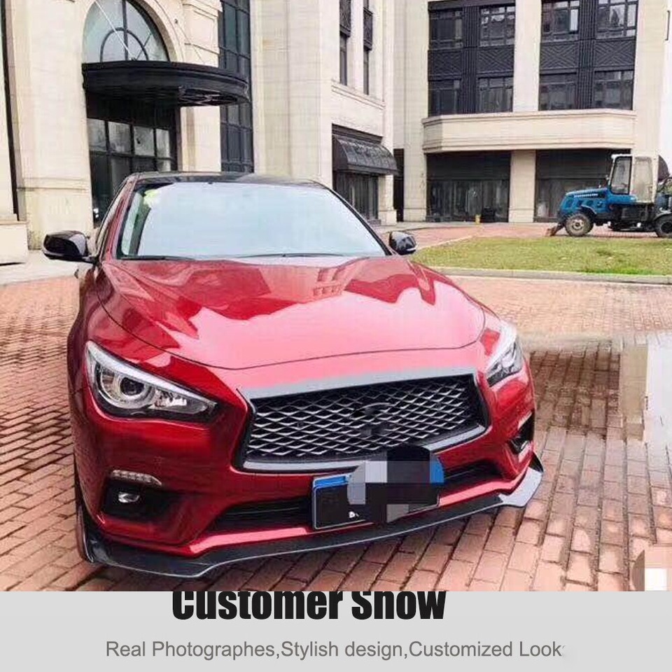 For Infiniti Q50 Base Sedan 2018-2020 Real Carbon Front Bumper Lip Chin ...