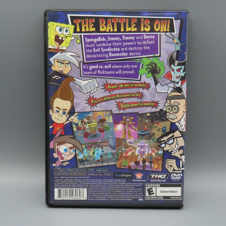 Nicktoons Unite PlayStation 2 PS2 Game Complete THQ Spongebob Jimmy ...