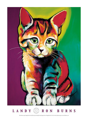Landy by Ron Burns Art Print Cat Kitten Kitty Animal Pet Poster 24x18 ...