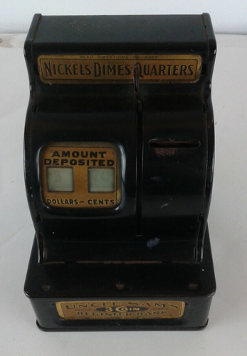Antique Uncle Sam's 3 Coin Bank Cash Register Slot - Fully Working | eBay