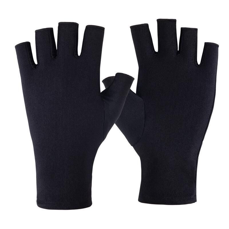 Ice Silk Half Fingers Gloves Stretch Driving Sunscreen Anti-UV ...