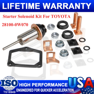 Starter Solenoid Repair Rebuild Kit Plunger Contacts Set For Toyota ...