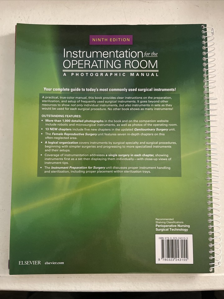 Instrumentation for the Operating Room: Photographic Manual 9th Edition ...