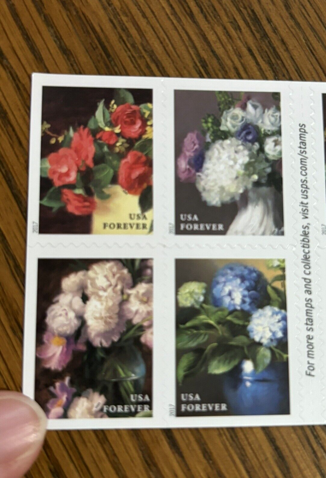 New Lot of 4 USPS Flowers from the Garden Forever Postage Stamps FREE ...