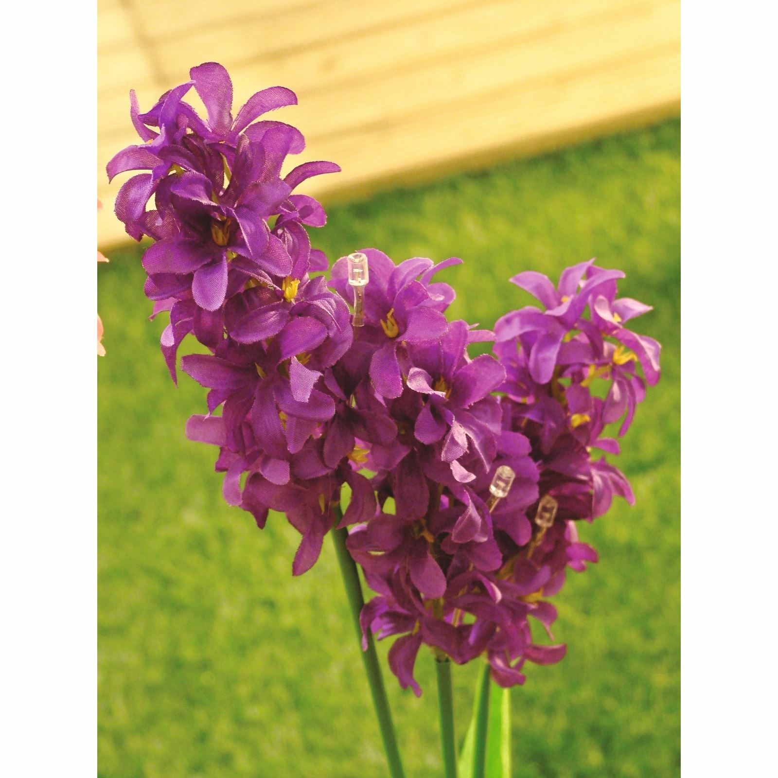Hyacinth Style Stake Lights Solar Powered Flower Design Garden Lighting ...