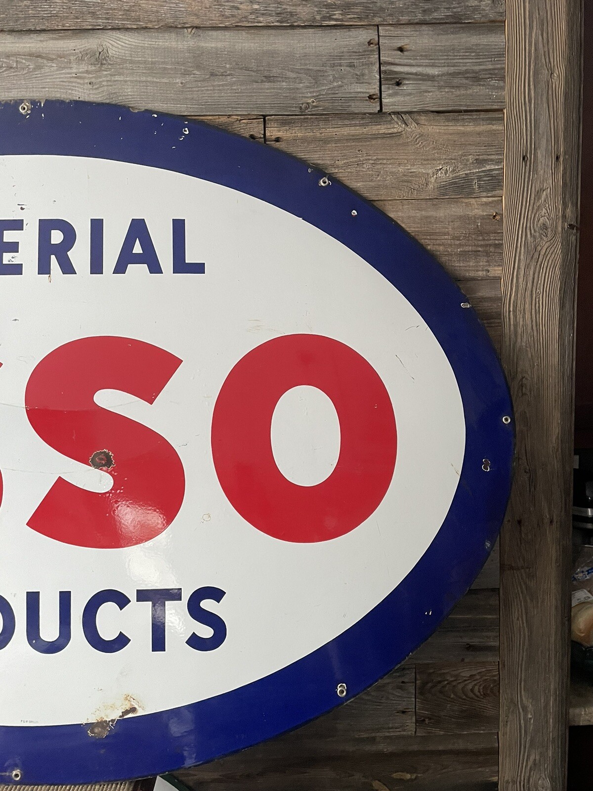 Vintage Imperial Esso Products Porcelain Sign Advertising Esso Original ...