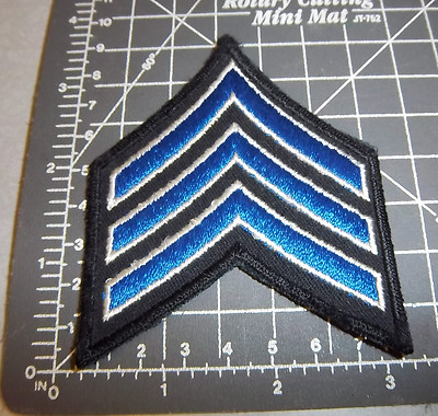 USA military Sergeant stripes BLUE color embroidered patch very cool ...