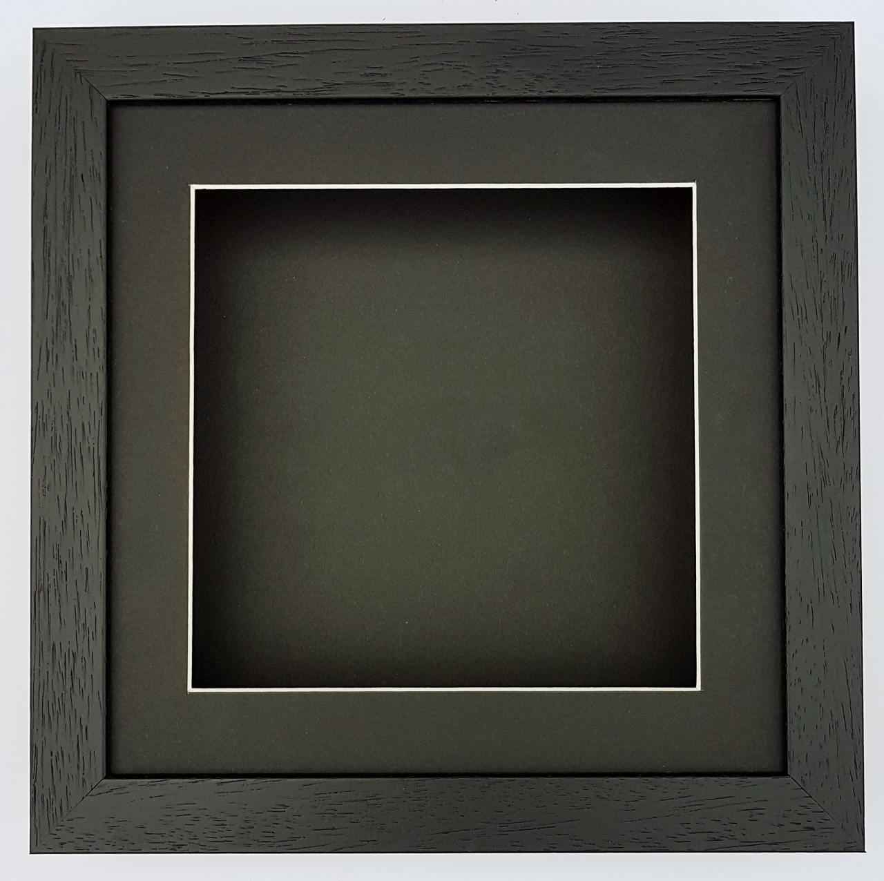 3D 5"x5"-20"x20" Flat Black Wood Picture Deep Box Frame for Medal Cast ...