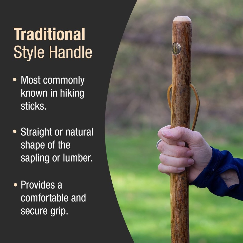 Rustic Wood Walking Stick, Hardwood, Traditional Style Handle, for Men ...