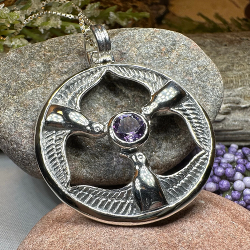 Rhiannon's Three Birds Necklace Welsh Goddess Ladies Pendant 925 W/FREE ...