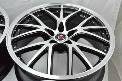 4 New DDR ZK09 20x8.5 5x114.3 40mm Offset Black Polished 20" Rims ...