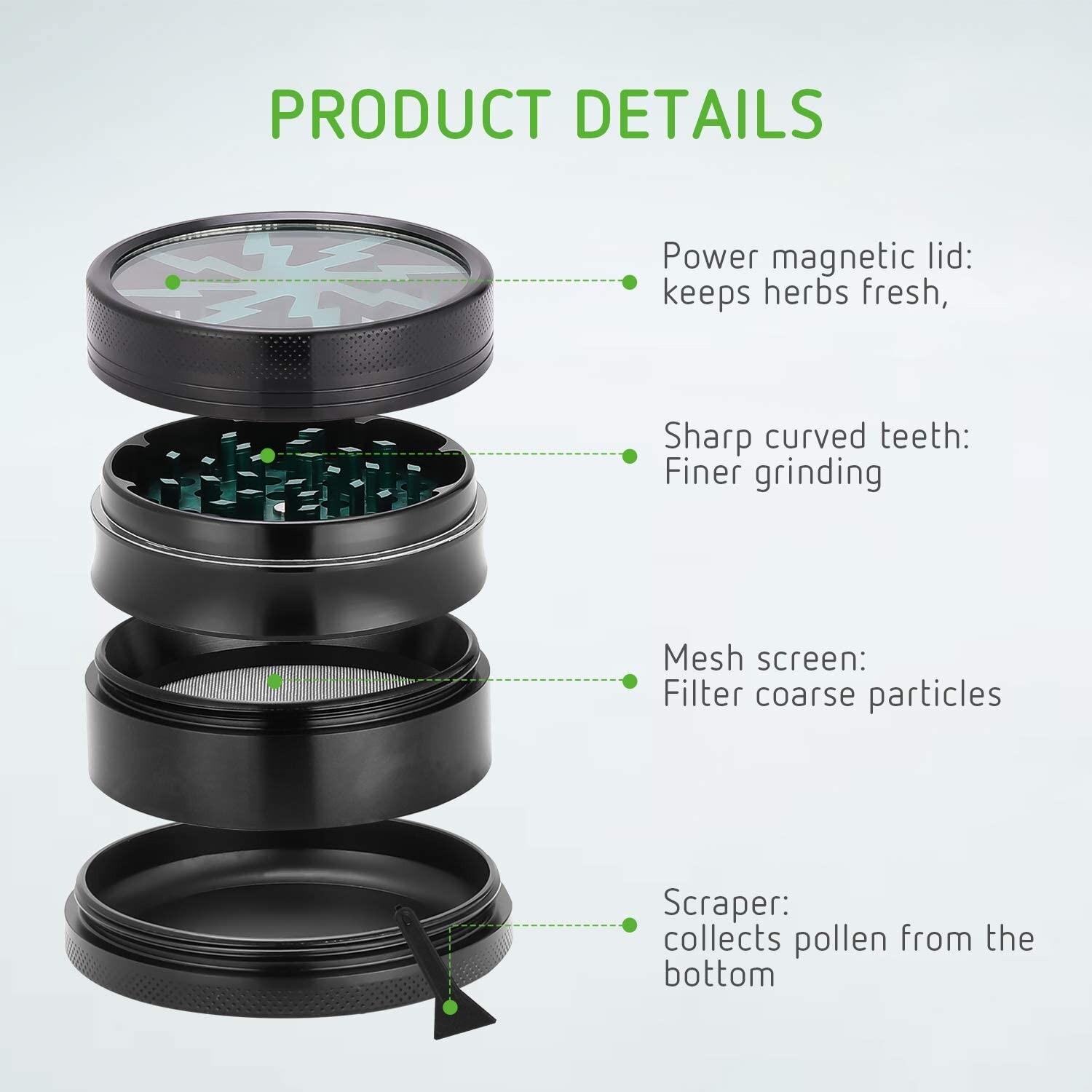 60 MM Herb Grinders Metal Pocket Portable Spice Mini Crusher Magnetic ...