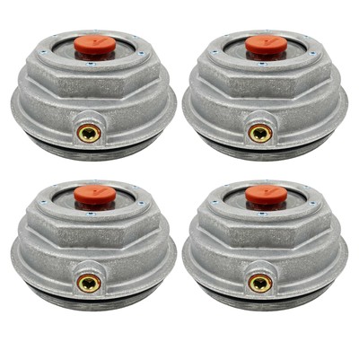 Set of 4 Steer Cast Aluminum Screw On Hub Cap (Replaces Stemco 340-4075 ...