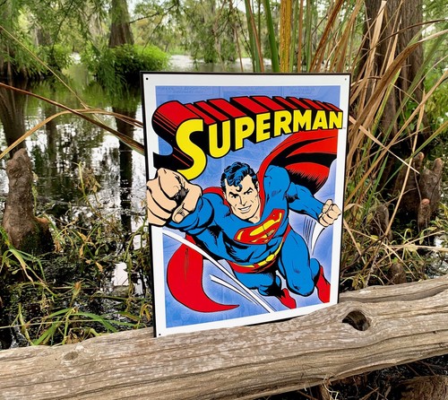 Superman - Retro Panels metal tin sign dc comics wall decor game room ...