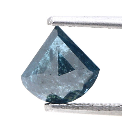 0.79ctw ANTIQUE FAN SHAPE DIAMOND BLUE COLOR ROSE CUT DIAMOND NATURAL ...
