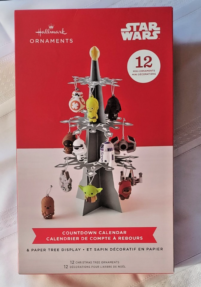 Hallmark STAR WARS Countdown Calendar Christmas Tree 12 Mini Ornaments ...