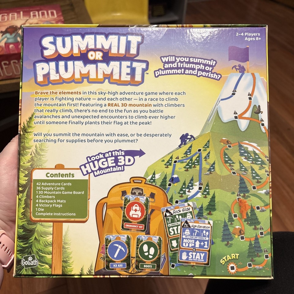 Summit or Plummet Game | Includes A Giant 13-Inch Tall 3D Mountain | 2 ...