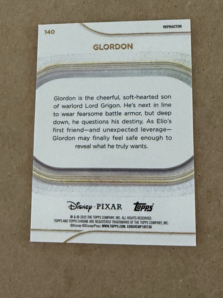 Glordon 2025 Topps Chrome Disney Refractor Debut #140 | eBay