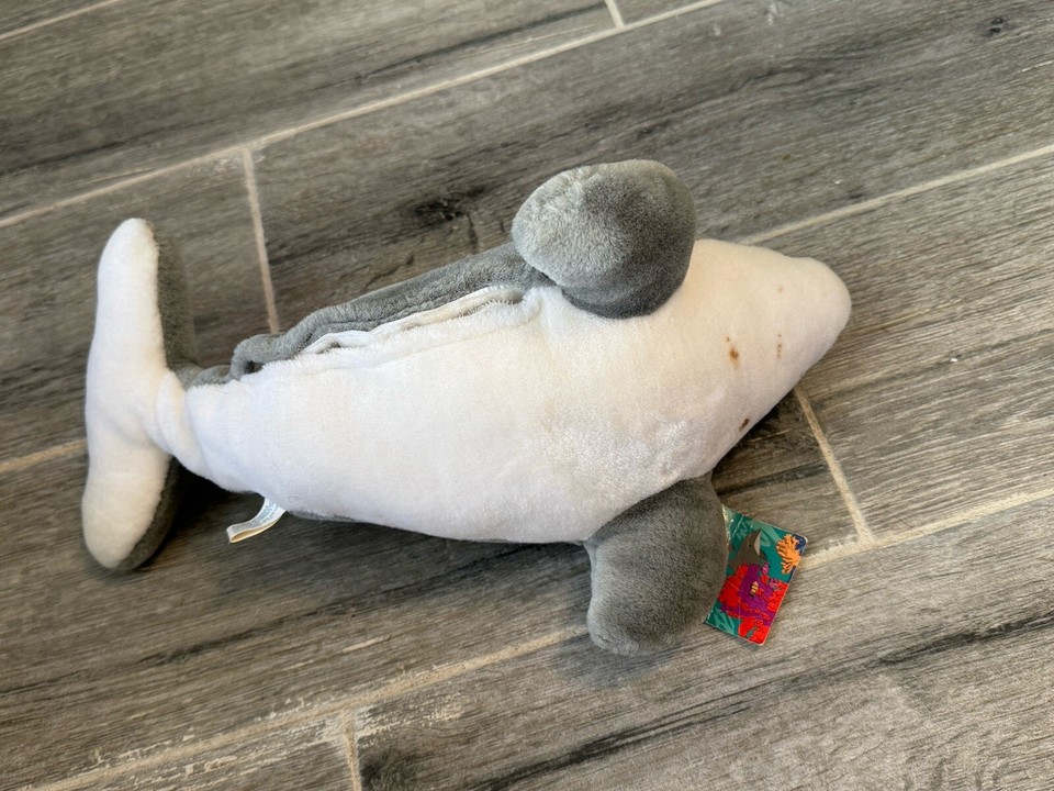 Vintage Y2K SeaWorld Dolphin Plush Toy 15" With Sound & Vibrates READ ...