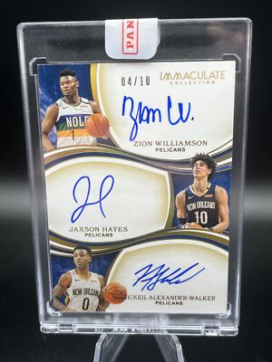 2019-20 Immaculate Triple Rookie Auto Zion Williamson Nickeil Jaxson ...