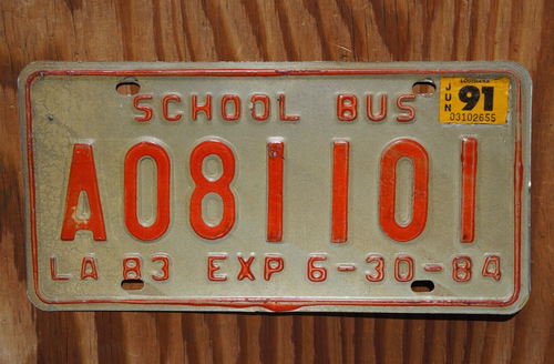 1984 - 1991 Louisiana SCHOOL BUS License Plate | eBay