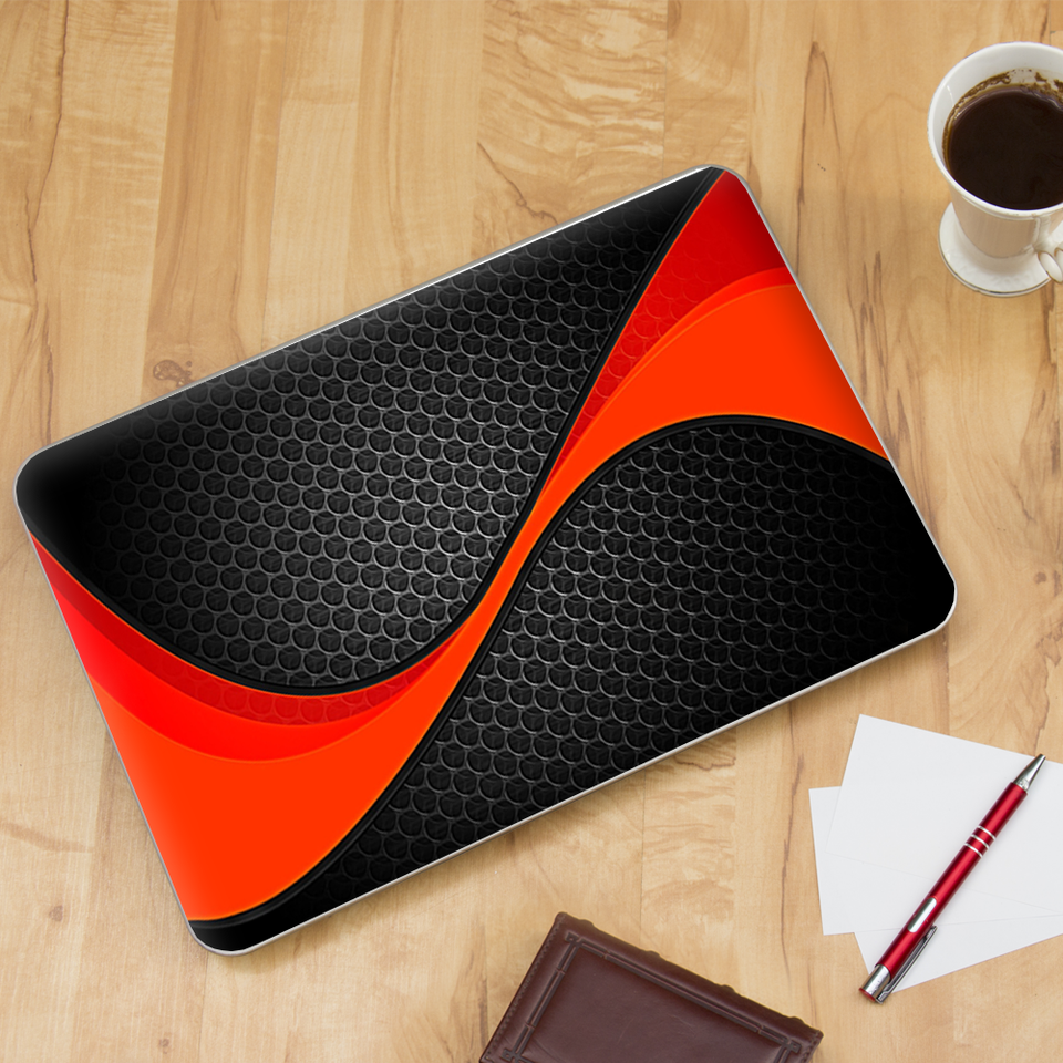 Universal Laptop Skins wrap for 15" - Red Twist Black Metallic | eBay