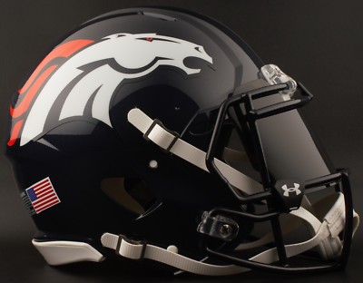DENVER BRONCOS NFL Football Helmet with BLACK-TINT Visor / Eye Shield ...