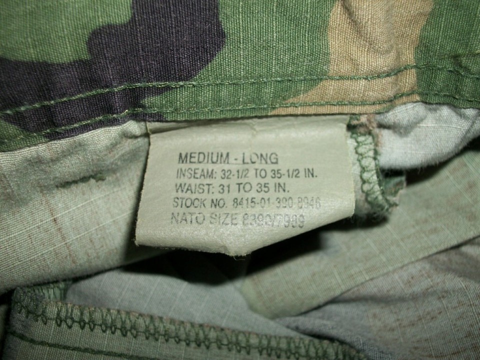 MEN'S MILITARY WOODLAND CAMO HOT WEATHER TROUSERS - SIZE MEDIUM LONG | eBay