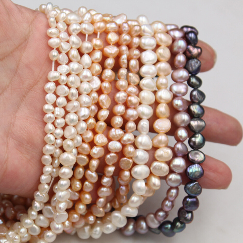 Wholesale Natural Freshwater Pearl Gems White Loose Beads for Making 1 ...