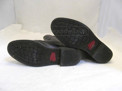 EUC Justin JBL3000 Ladies Black Leather Roper Country Western Boots Sz ...