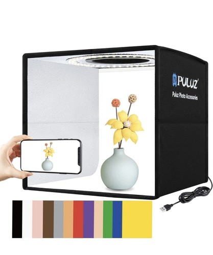 Foldable Photo Box Portable Studio Kit 12 Background Colors LED ...