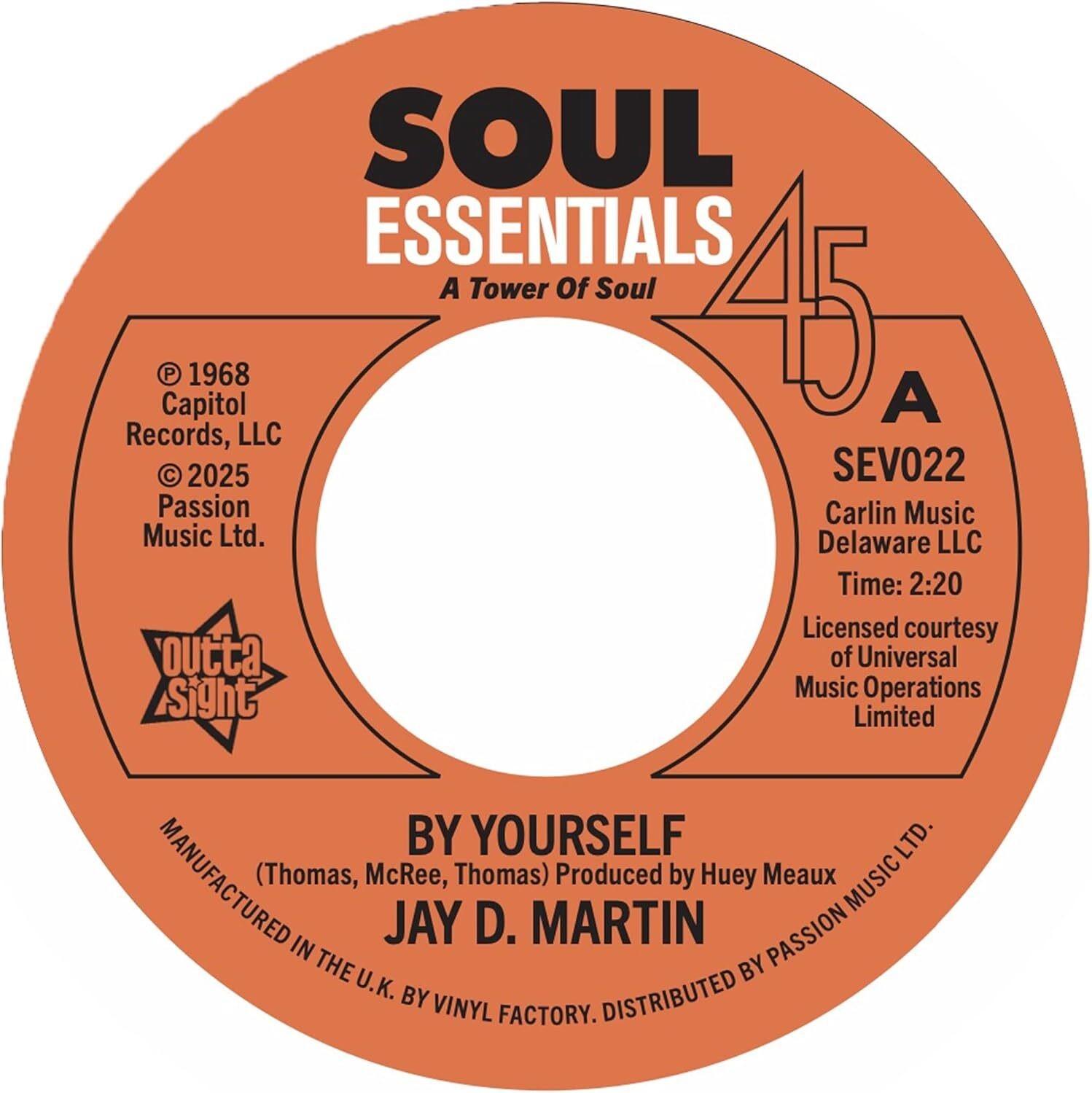 Jay D. Martin By Yourself/Love Slipped Through My Fingers (Vinyl) 7 ...