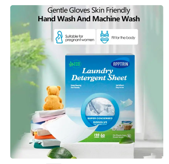 Laundry Detergent Sheets Washing Sheets Natural Strips with Deep ...