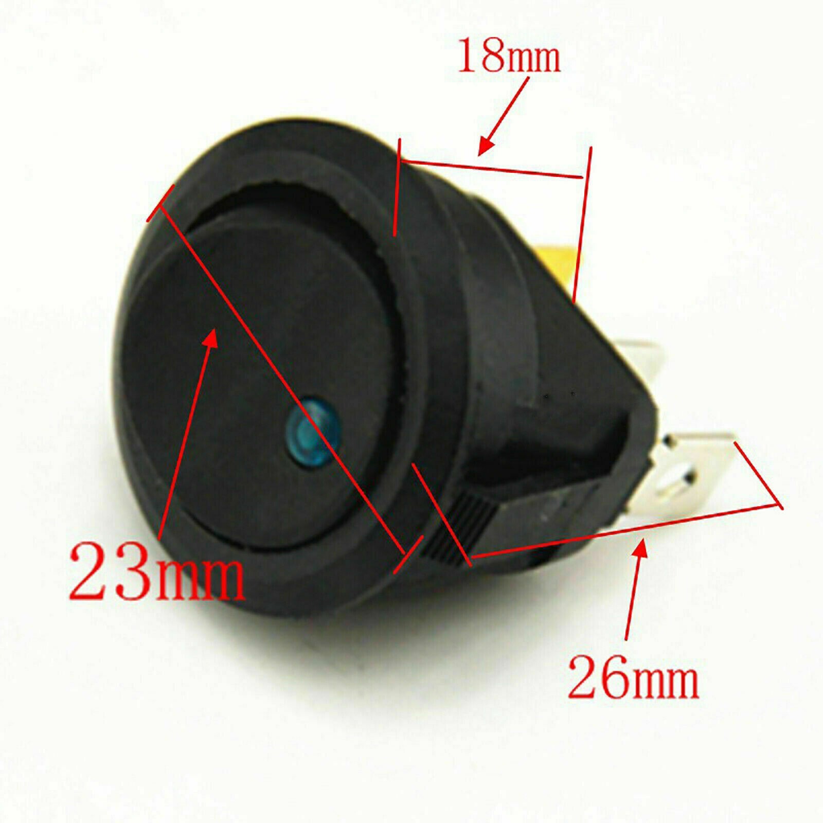 5x Red LED Dot Light 12V16A Car Auto Boat ON/OFF Rocker Toggle SPST ...