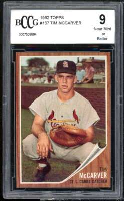 1962 Topps #167 Tim McCarver Rookie Card BCCG 9 Near Mint+ | eBay