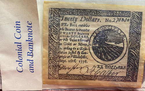VINTAGE COLONIAL COIN AND BANKNOTE TWENTY DOLLARS $1 COIN IN PACKAGE | eBay