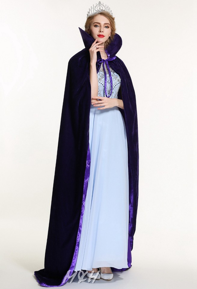 Velvet Cloak Cape 71" Satin High Collar Pageant Party Costumes Coat ...