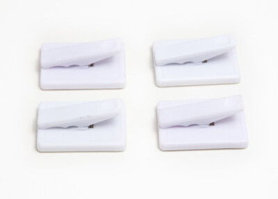 New 3 X Bill Clips Self Adhesive Note Holder Sprung White Plastic ...