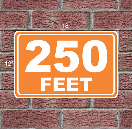 250 FEET MARKER 12"x18" Metal Sign 4 Driving Range Golf Course Gun Club ...