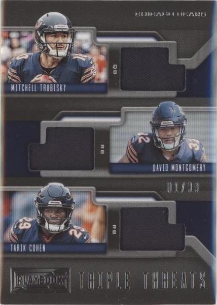 2019 Panini Playbook - Triple Threats #TT-CH Mitchell Trubisky, David ...